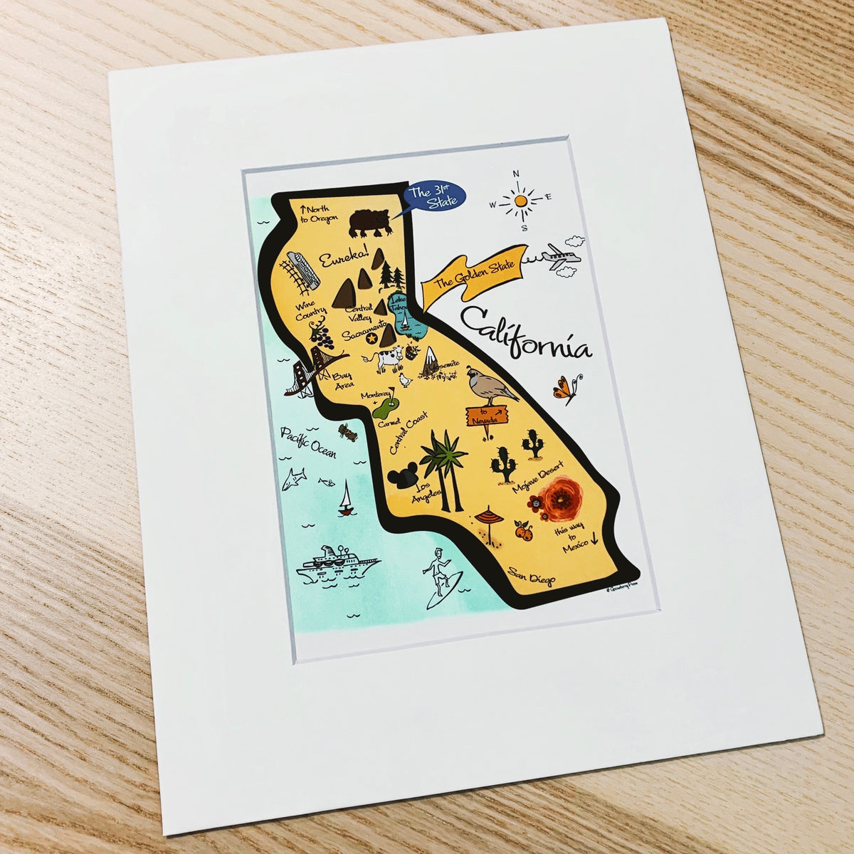 California State Map Art Print – Gooseberry Designs