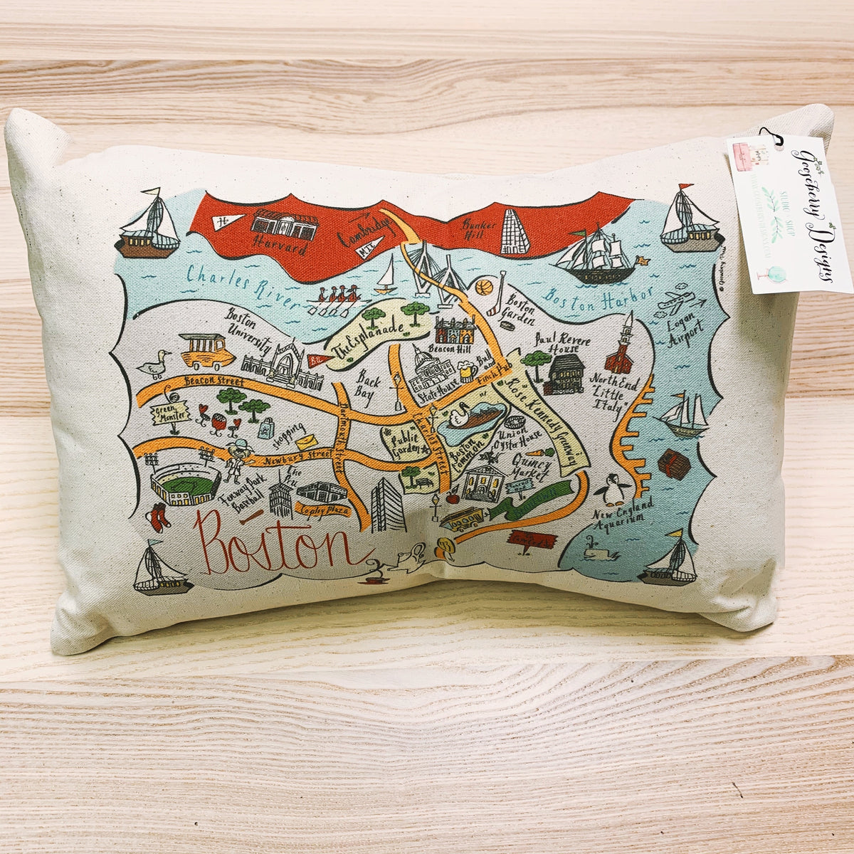 Hampton Bay Map Rectangle Pillow Cover – Gooseberry Designs