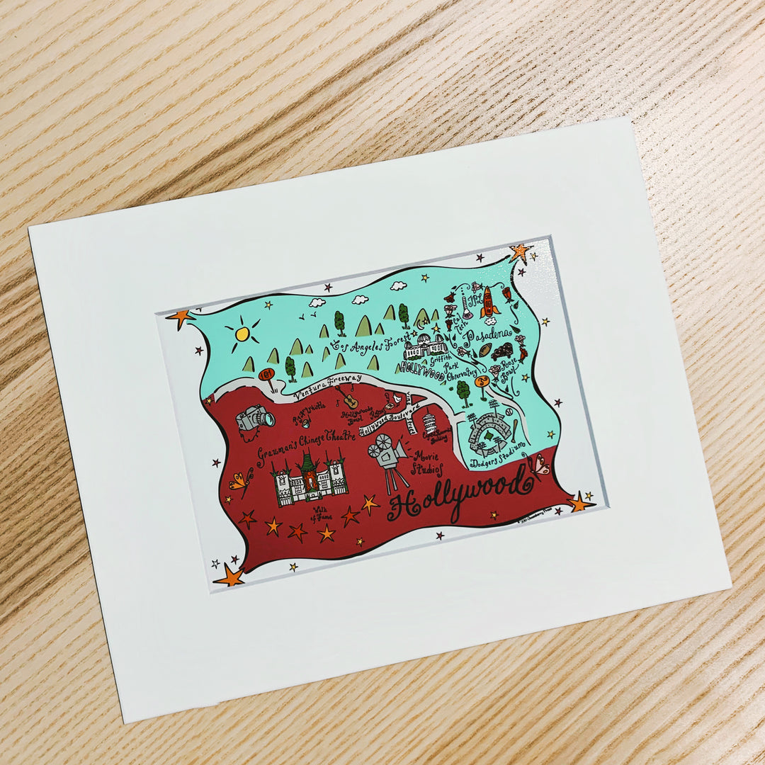 Hollywood Map Art Print – Gooseberry Designs