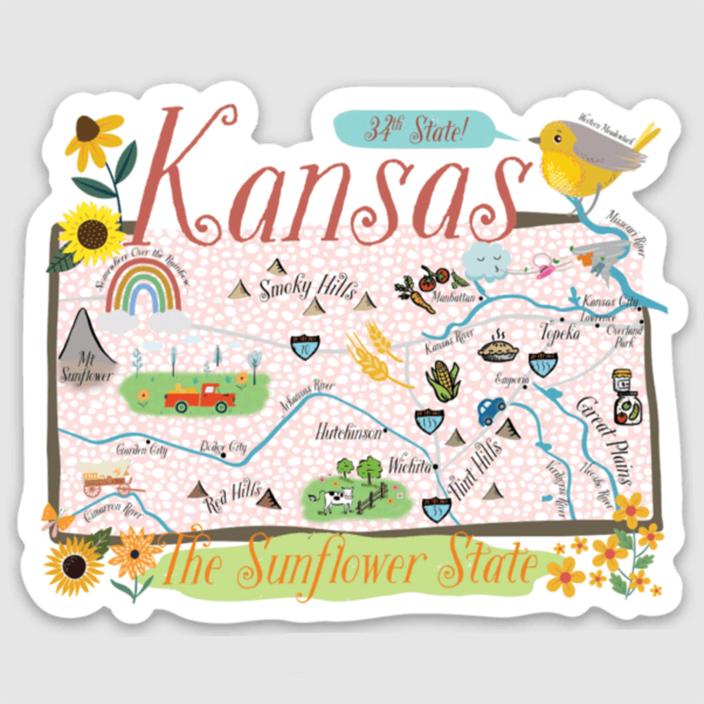 Kansas State Vinyl Sticker – Gooseberry Designs