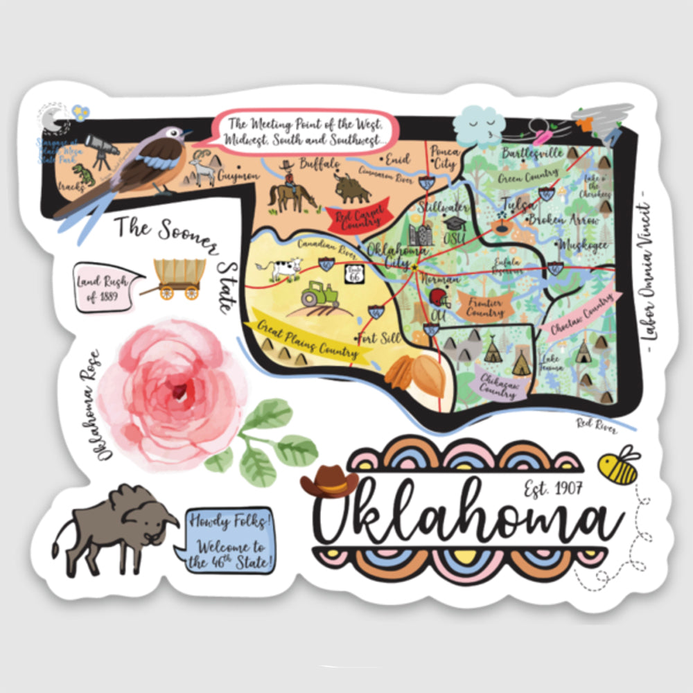 Oklahoma State Vinyl Sticker – Gooseberry Designs