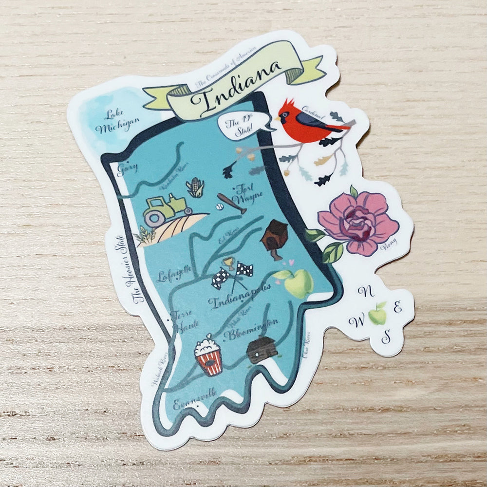 Indiana State Vinyl Sticker – Gooseberry Designs
