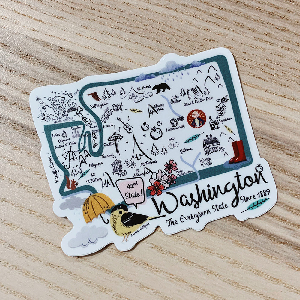 Washington State Vinyl Sticker – Gooseberry Designs