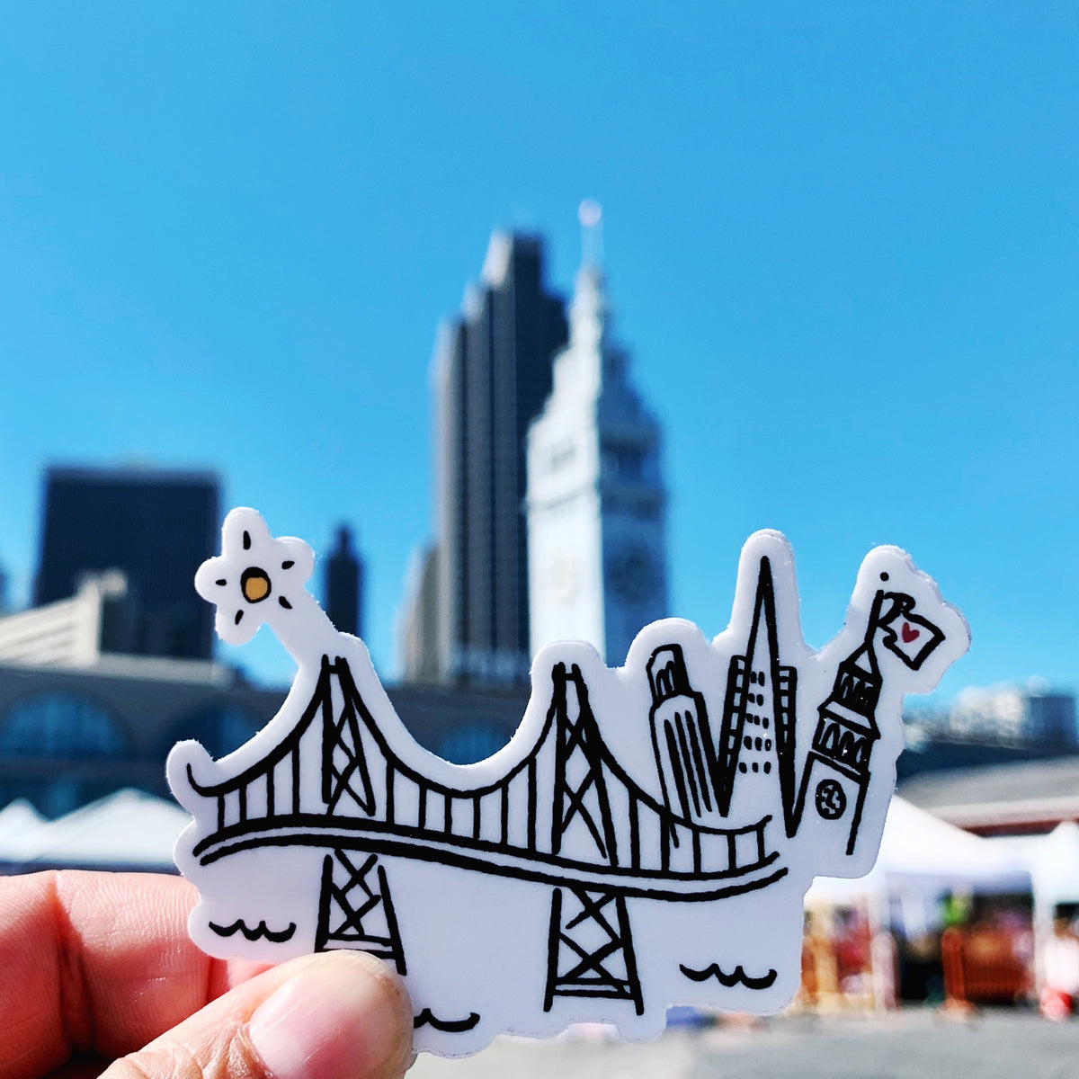 Bay Bridge SF Skyline Vinyl Sticker – Gooseberry Designs