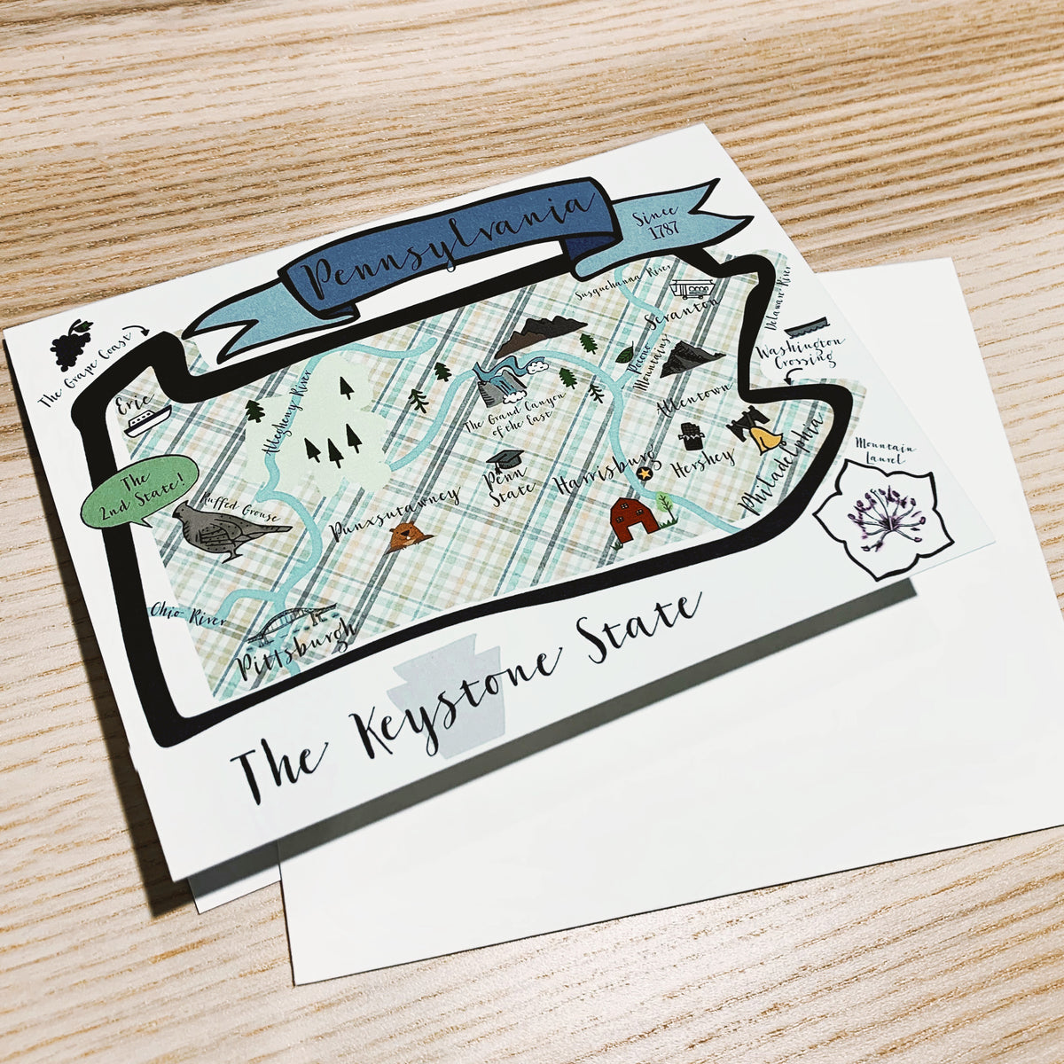 Pennsylvania Map Note Card – Gooseberry Designs